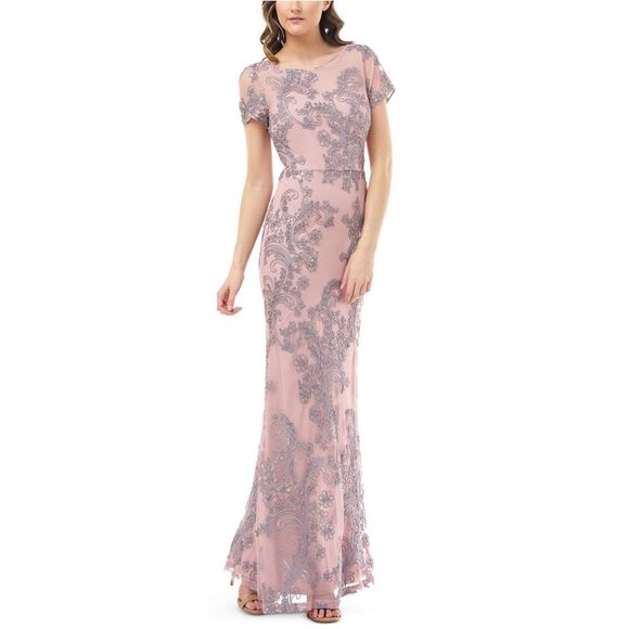 JS Collections | Dresses | Js Collections Womens Embroidered Gown Dress ...